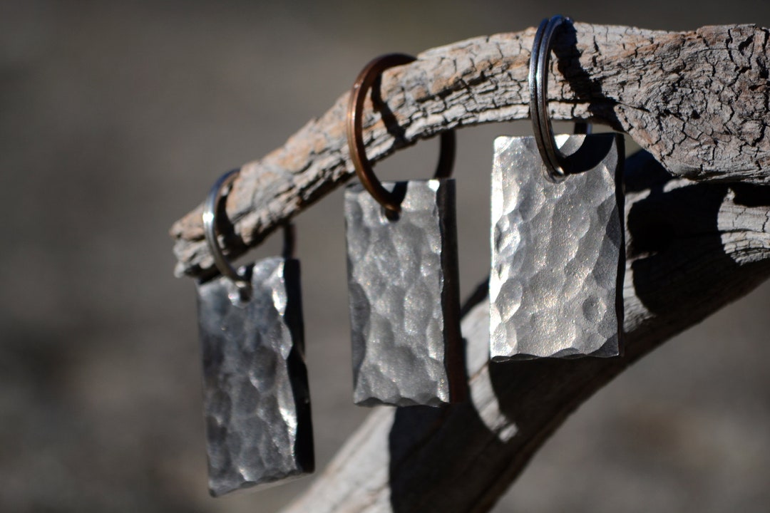 Rustic Hand Hammered Keychain - Etsy