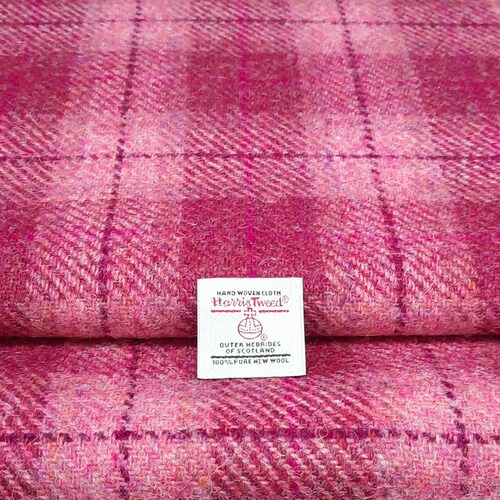 Harris Tweed Light Pink Check Wool Metre Yard - Etsy UK