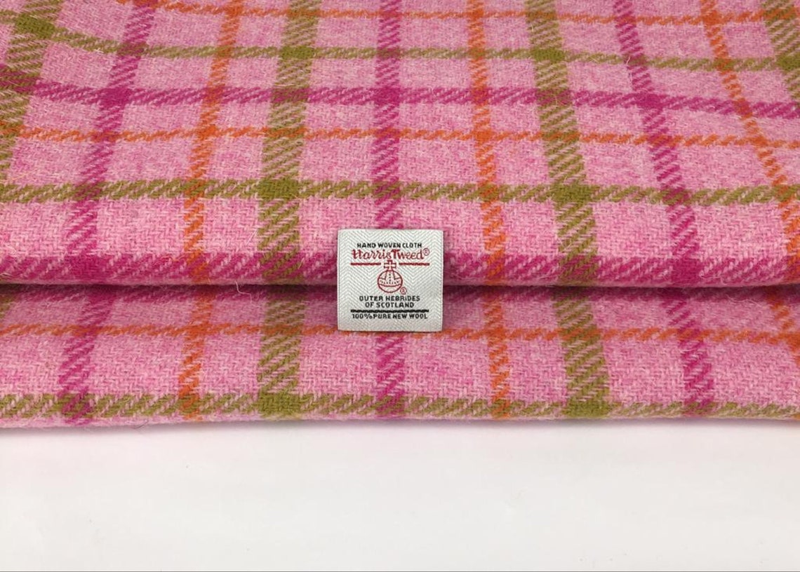 Harris Tweed Light Pink Check Wool Metre Yard - Etsy UK