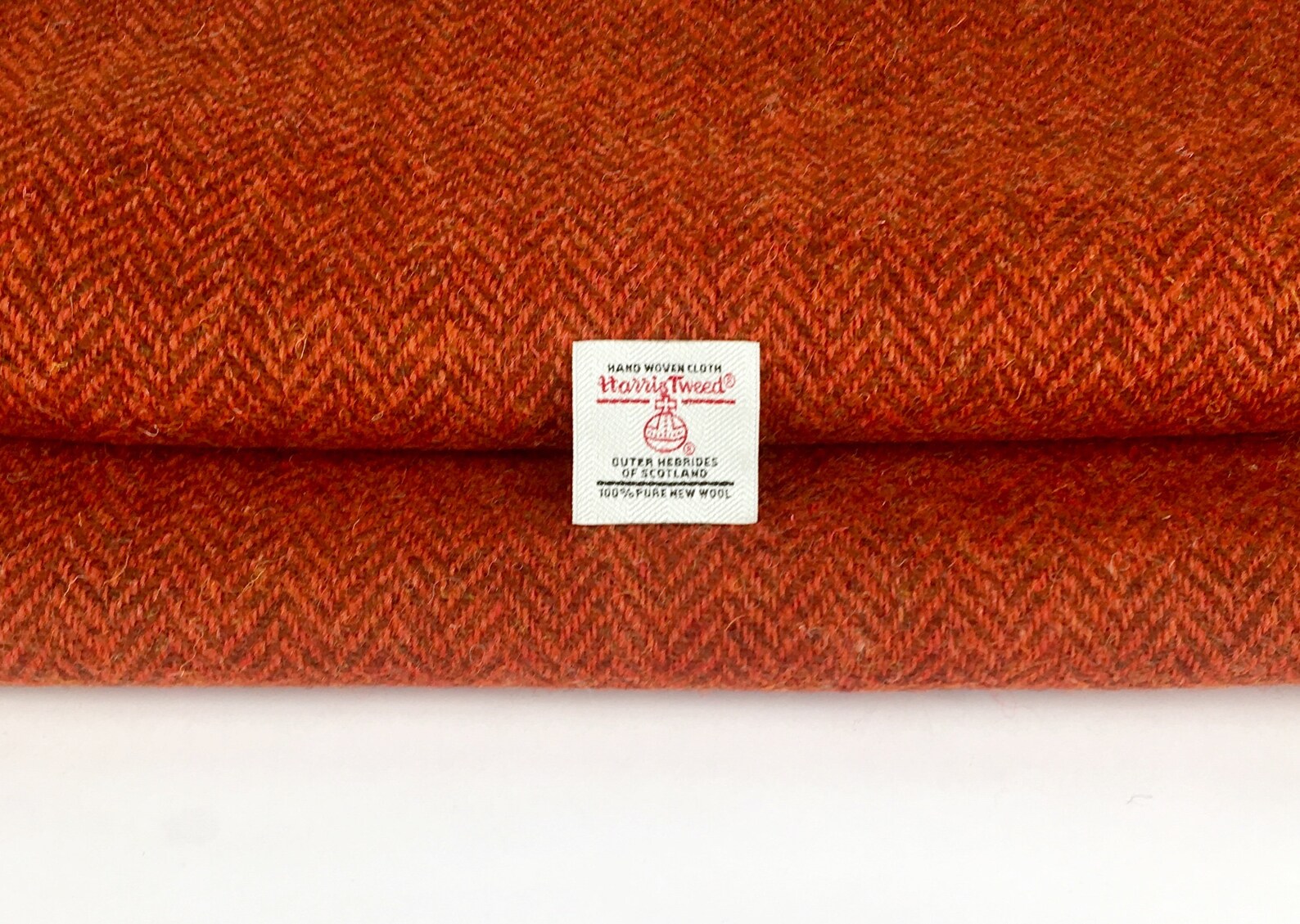 Harris Tweed Fabric Burnt Orange Brown Herringbone Autumn Rust | Etsy