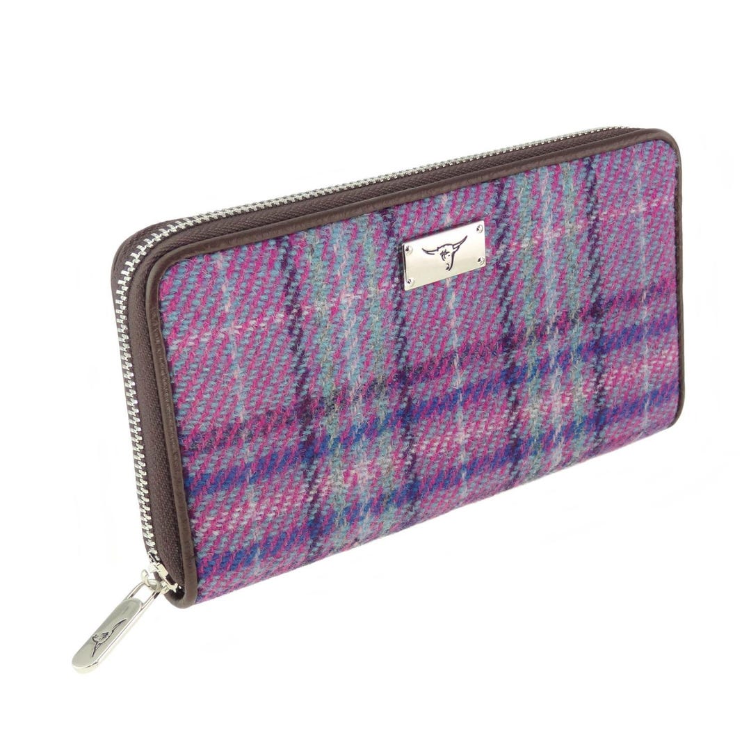 Harris Tweed Staffa Long Zip Purse - Various Colours Available - Etsy