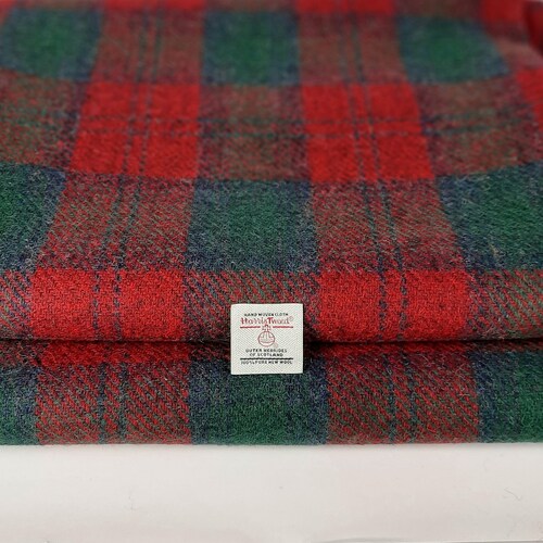 Harris Tweed Fabric Lime Green Blue Raspberry Check Wool Metre | Etsy
