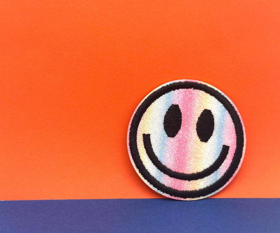 Rainbow Smiley Happy Face Iron on Patch/embroidered Patch/funny Patch ...