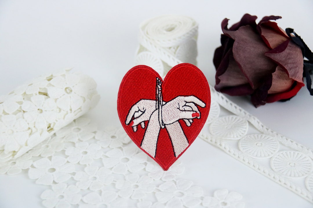 Red Heart Patch, Handcuffs Patch, Iron on Patch/embroidered Patch/funny ...