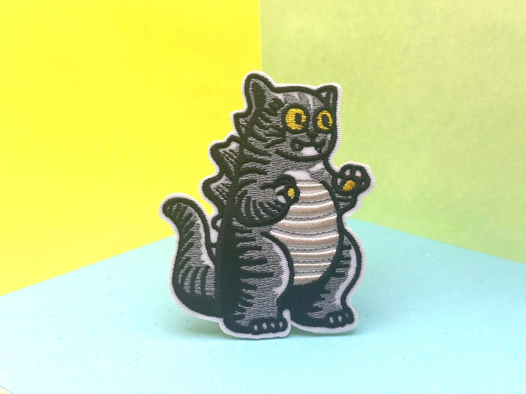 Chonky Catzilla Cute Kaiju Cat Patch, Iron on Patch/embroidered Patch ...