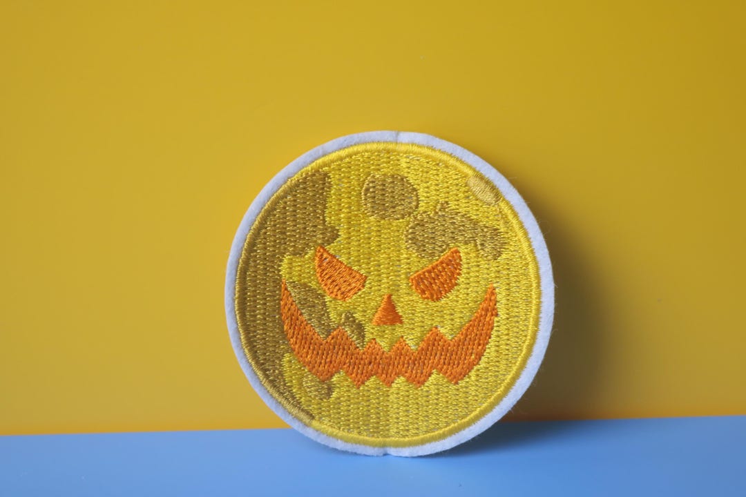 Jack-o'-lantern Embroidered Patch: Spooky Halloween Applique - Etsy