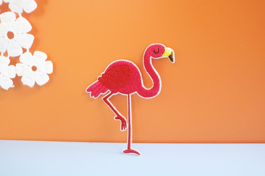 Pink Flamingo Patch: Embroidered Iron-on Applique - Etsy