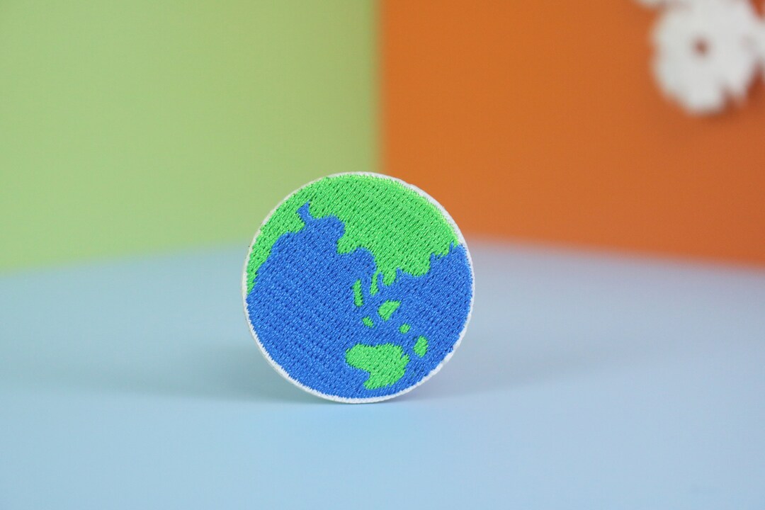 Earth Patch: Embroidered Iron-on Applique - Etsy
