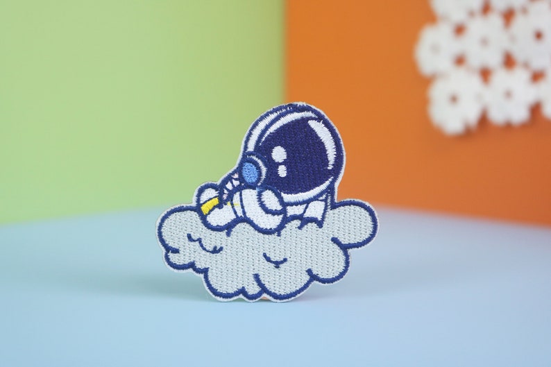 Astronaut on the Dark Cloud Patch, Spaceman, Iron on Patch/embroidered Patch/funny Patch ...