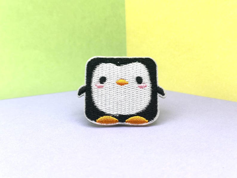 Kawaii Penguin Embroidered Patch, Self-adhesive Applique - Etsy