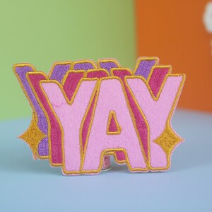 YAY Patch, Pink Patch, Word Patch, Iron on Patch/embroidered Patch ...