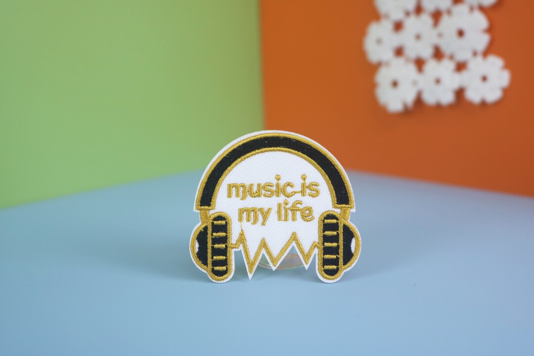 Music is My Life Headset Patch, Embroidered Iron-on Applique - Etsy