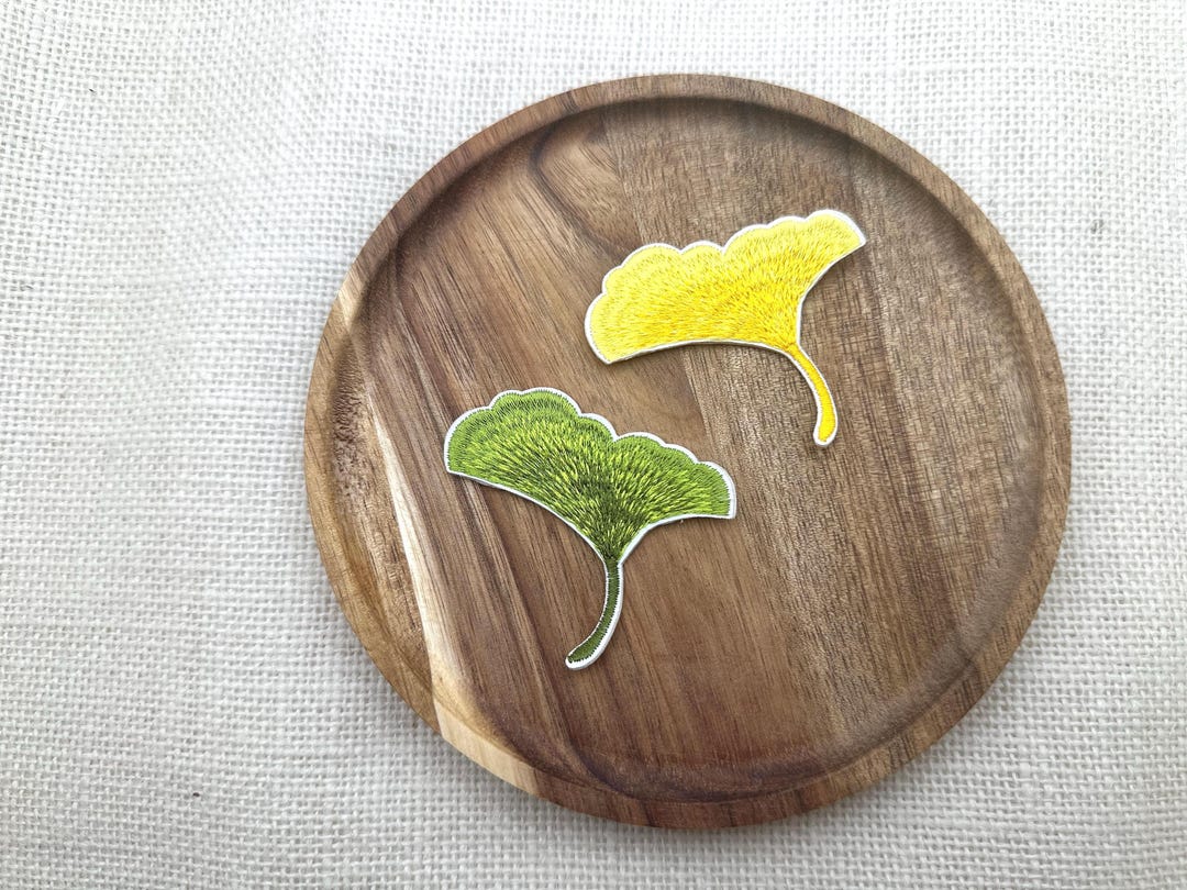 Ginkgo Leaf Patch: Embroidered Iron-on Applique - Etsy