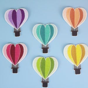 Hot Air Balloon Patch, Rainbow, Stick on Patch/embroidered Patch/funny ...