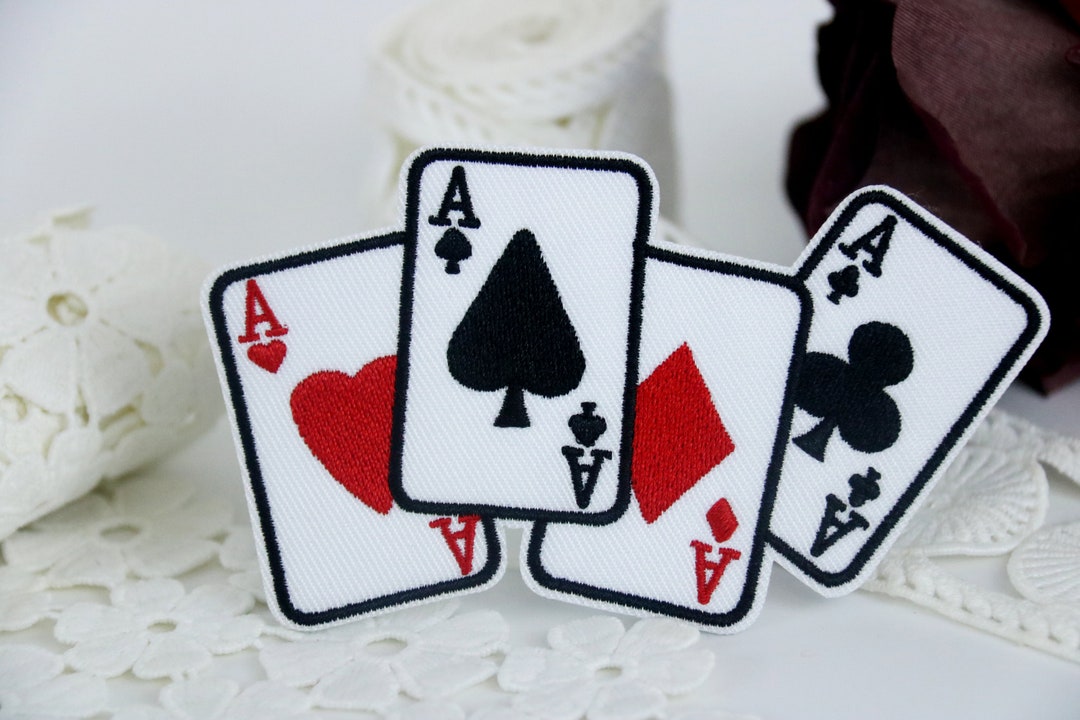 Four Aces Patch: Embroidered Iron-on Poker Applique - Etsy