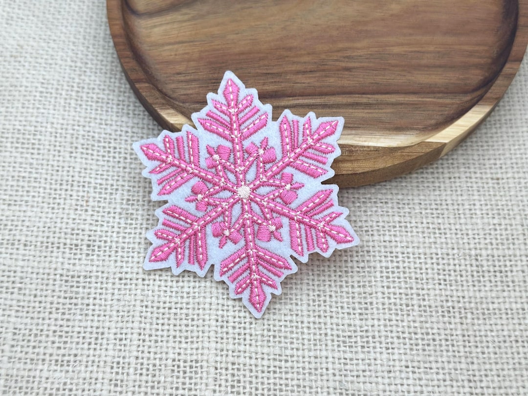 Pink Snowflake Iron-on Patch: Winter Applique Decoration - Etsy