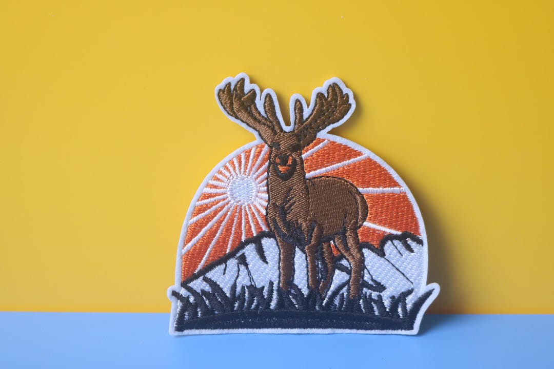 Moose Mountain Wildlife and Nature Outdoor Adventure Iron on Patch ...