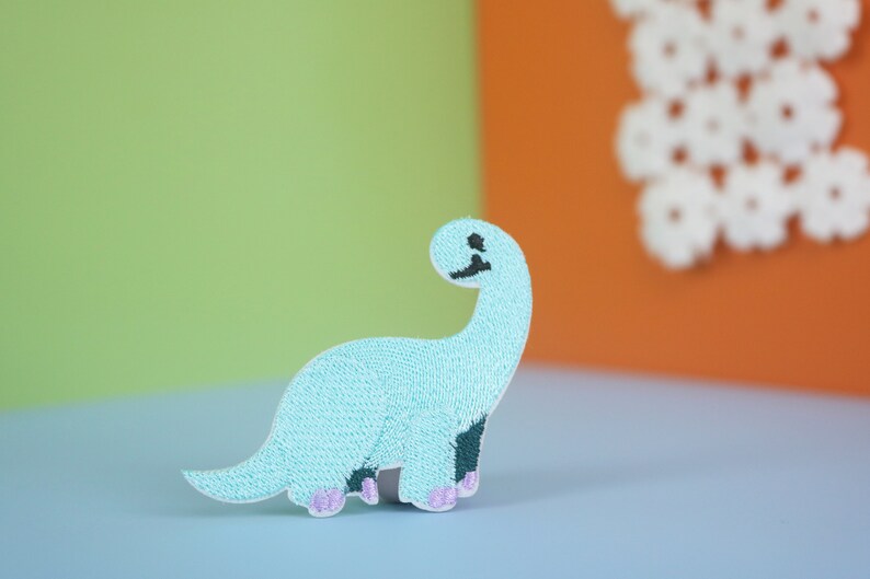 Cute Brontosaurus Patch, Dinosaur Patch, Ciron on Patch/embroidered Patch/funny Patch/applique ...