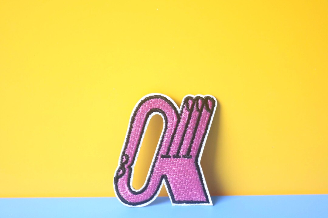 Pink 'OK' Hand Gesture Iron on Patch: Embroidered Applique - Etsy