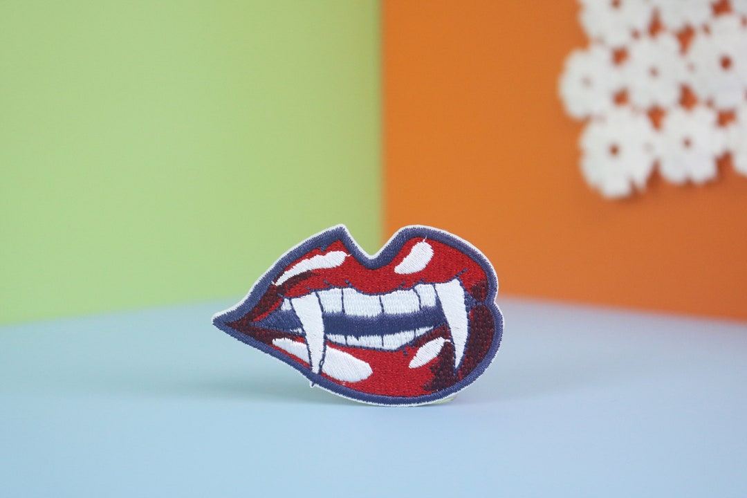 Vampire's Mouth Patch, Teeth Patch, Iron on Patch/embroidered Patch ...