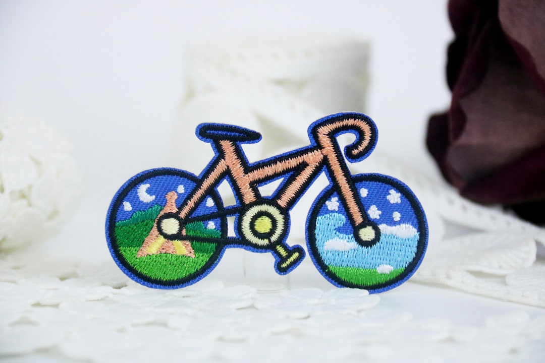 Bicycle Embroidered Patch: Adventure Iron-on Applique - Etsy