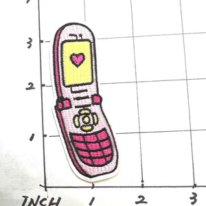 Retro Pink Flip Phone Iron on Patch/embroidered Patch/funny Patch ...