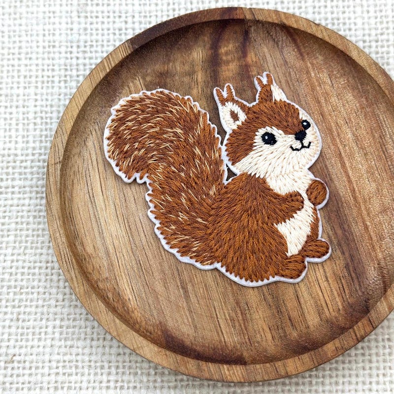 Squirrel Sew on Patch - Etsy