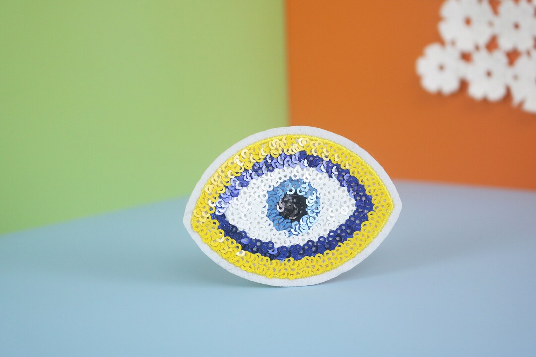 Sequined Evil Eye Patch, Iron on Patch/embroidered Patch/funny Patch ...