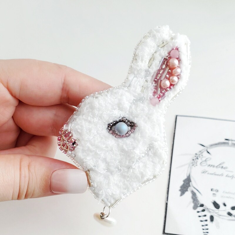 White Rabbit Brooch - Etsy
