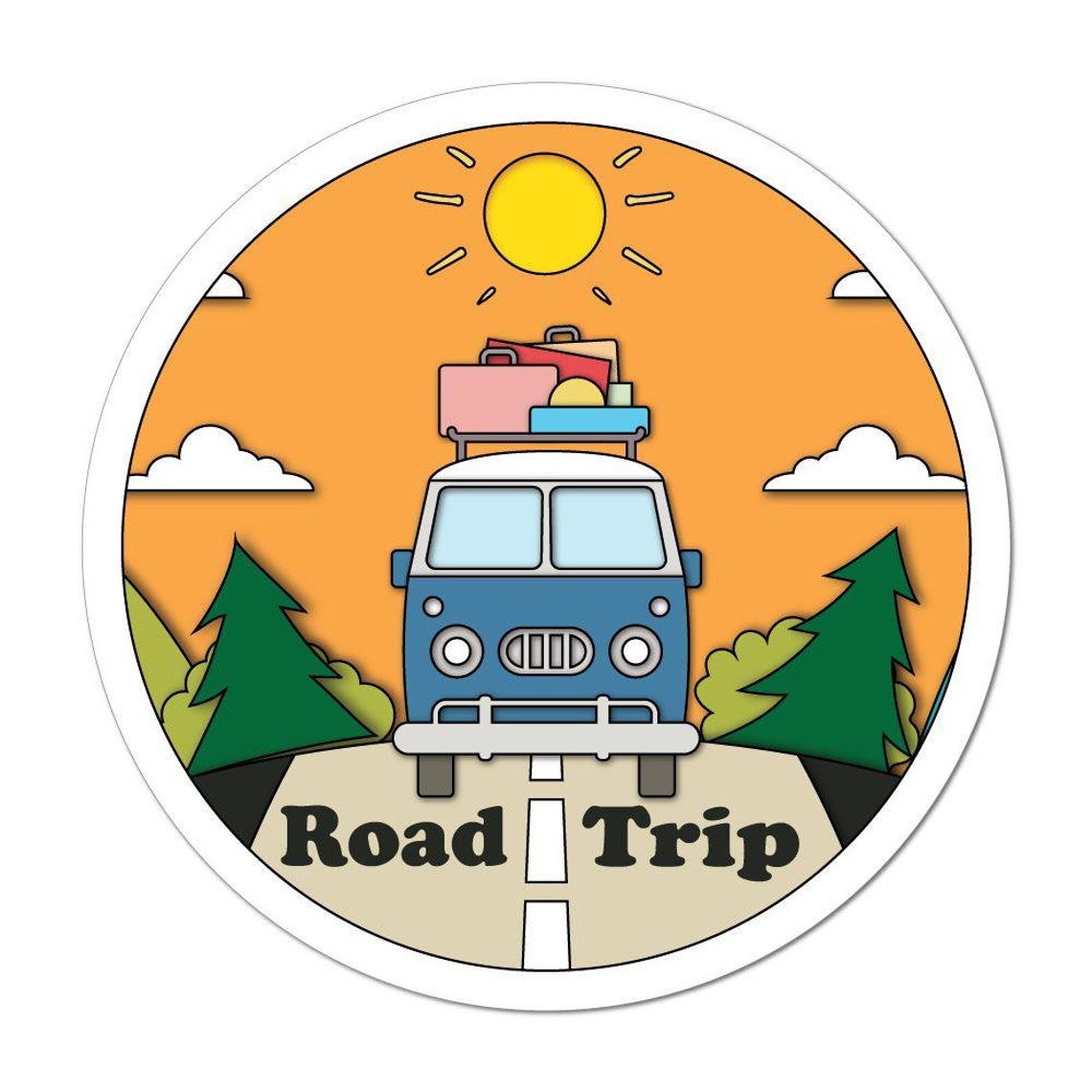 Road Trip Laptop Car Sticker Decal Van Adventure Hippie | Etsy