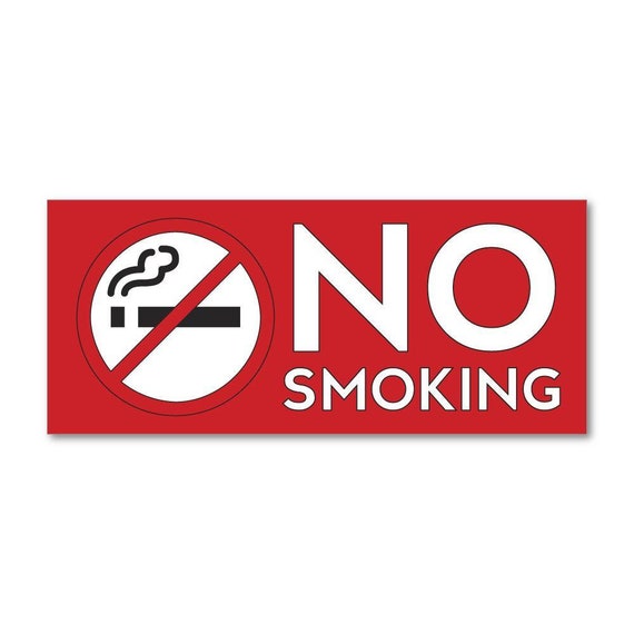 Paper No Smoking Sticker Decal Window Sign Graphic Bin Car Safety ...