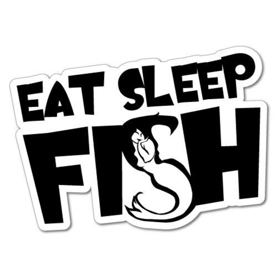 Eat Sleep Fish Sticker Fishing Funny Master Baiter Bait Decal Sticker ...