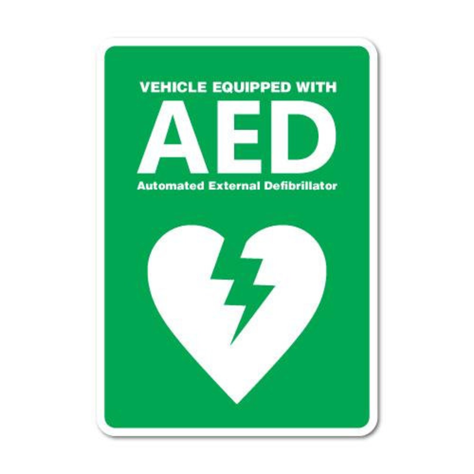 Vehicle Equipped With Aed Sticker Safety Label Signage Trauma | Etsy