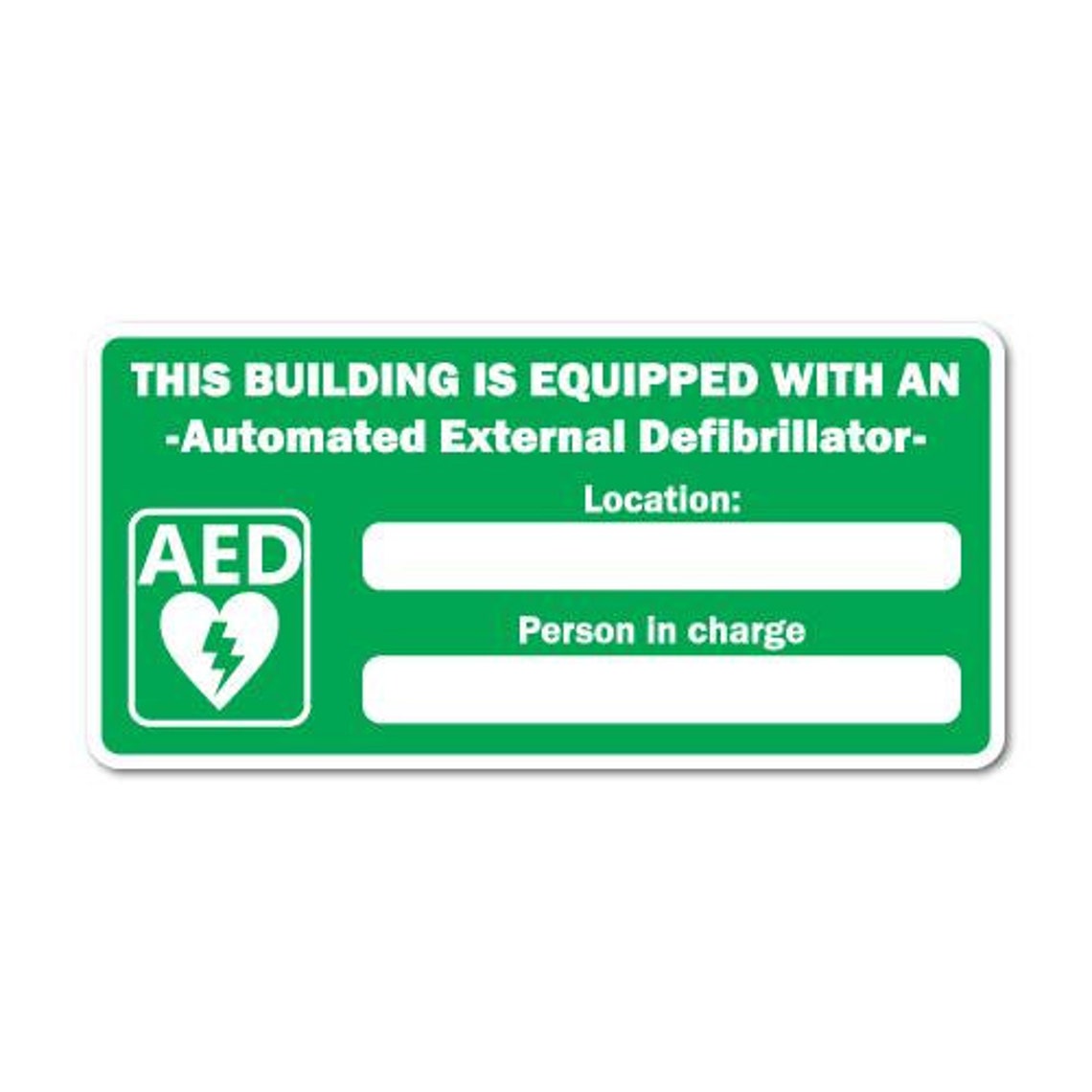 Equipped With Aed Defibrillator Notes Sticker Safety Label Etsy