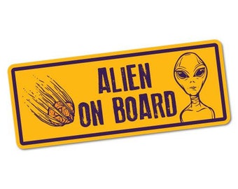 Alien on Board Sticker - Etsy