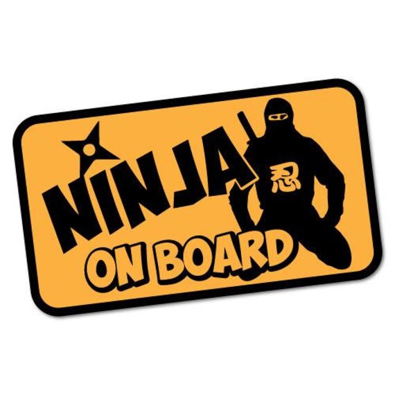 Paper Little Ninja On Board Panda Sticker Warning Label Precaution Sign ...