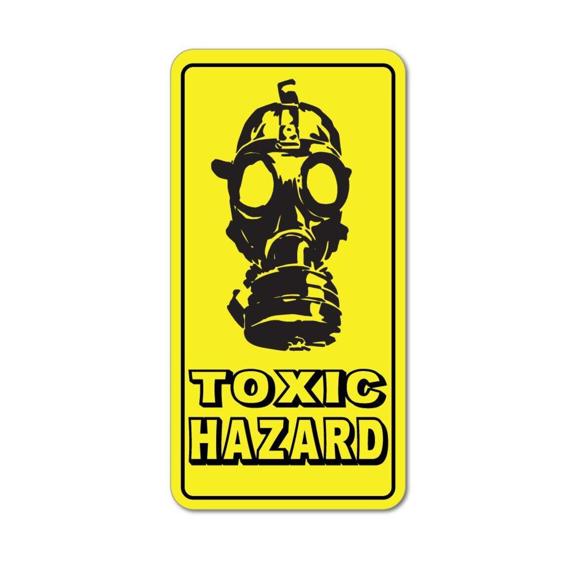 Toxic Hazard Gas Mask Warning Caution Yellow Sign Car Sticker | Etsy