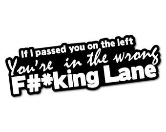 Left Lane Sticker - Etsy