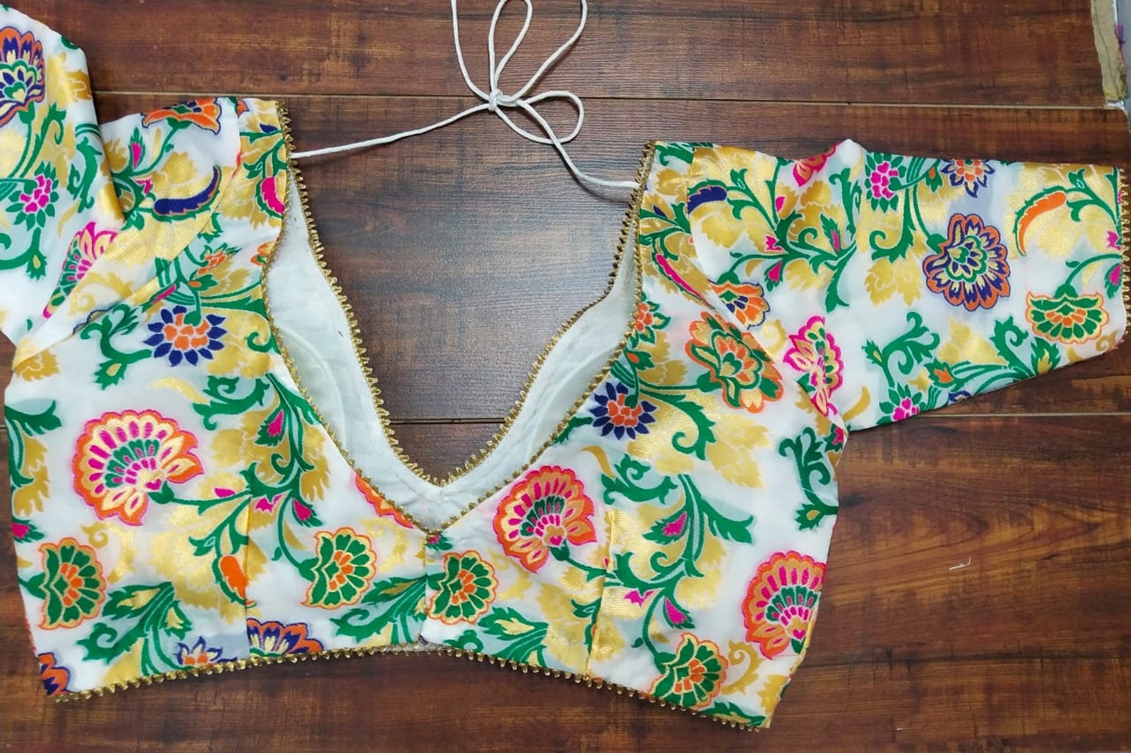 Banarasi Brocade Deep V Cut Blouse Readymade Indian Blouse - Etsy