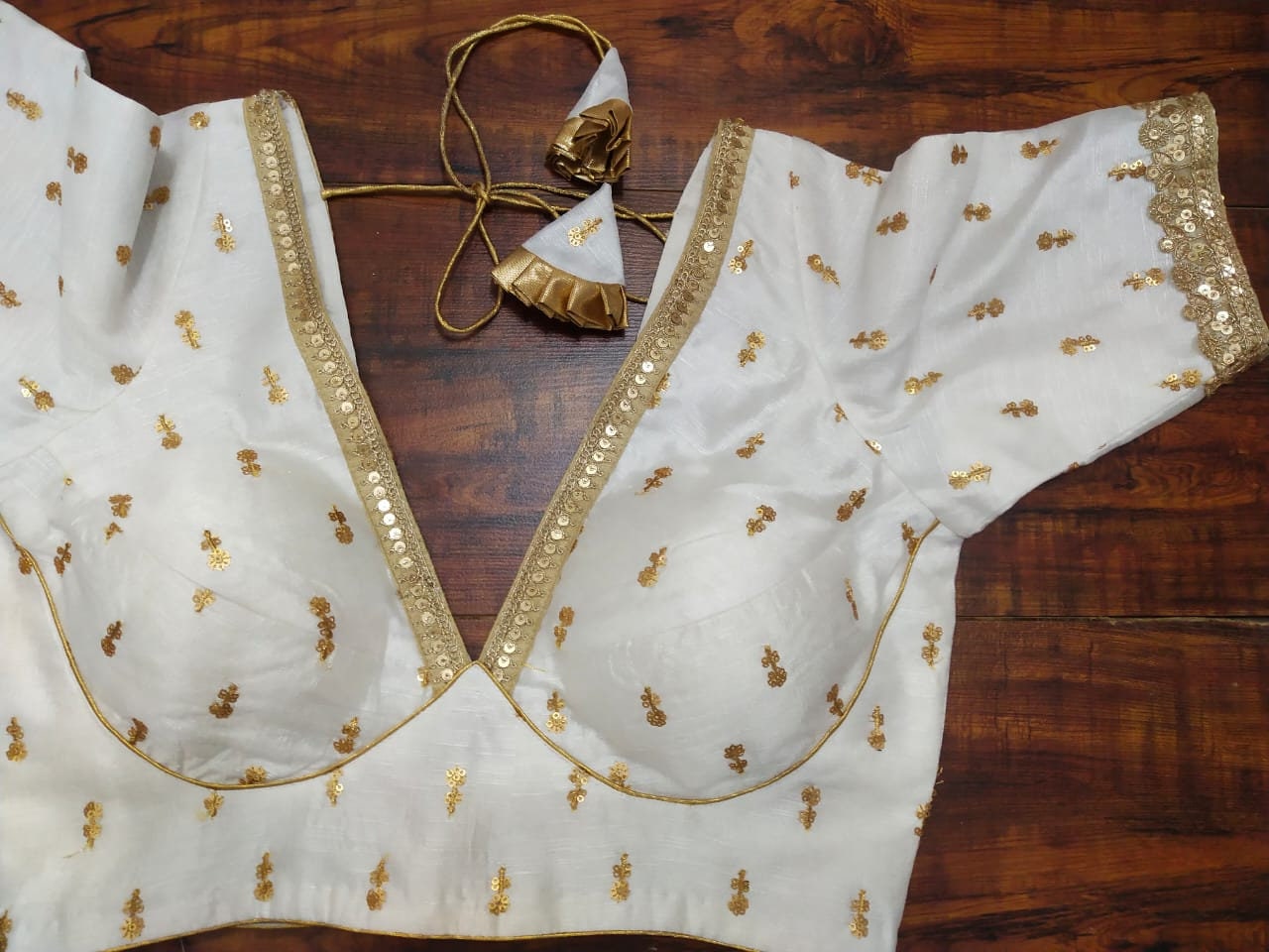 Embroidery Green Sabyasachi deep V cut blouse Designer Pattern ...