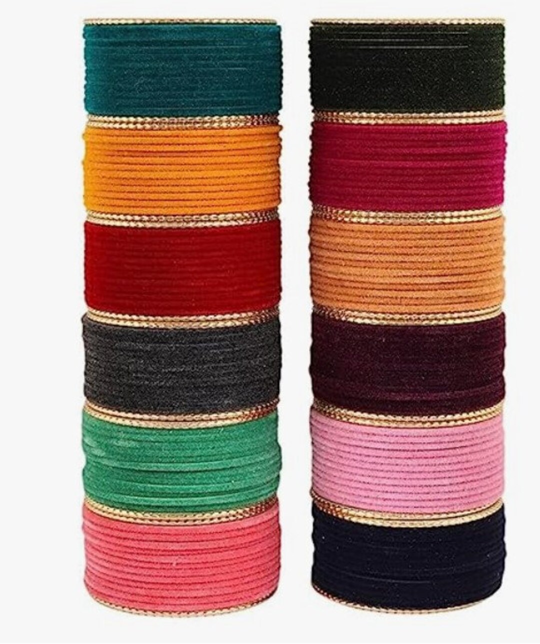 Full Set Bridal Fashion 12 Color Combo Velvet Bangle Set for - Etsy