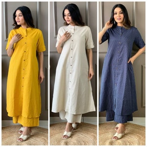 Buy 2 Pcs Gorgeous Kurti Set Designer Co-erd Set in Aline Kurti Pattern ...