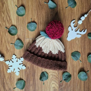 Xmas Pudding Beanie Crochet Pattern Ribbed Beanie Crochet - Etsy