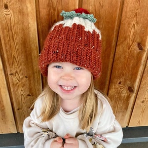 Xmas Pudding Beanie Crochet Pattern Ribbed Beanie Crochet - Etsy