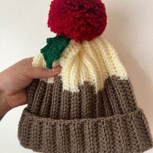 Xmas Pudding Beanie Crochet Pattern Ribbed Beanie Crochet - Etsy