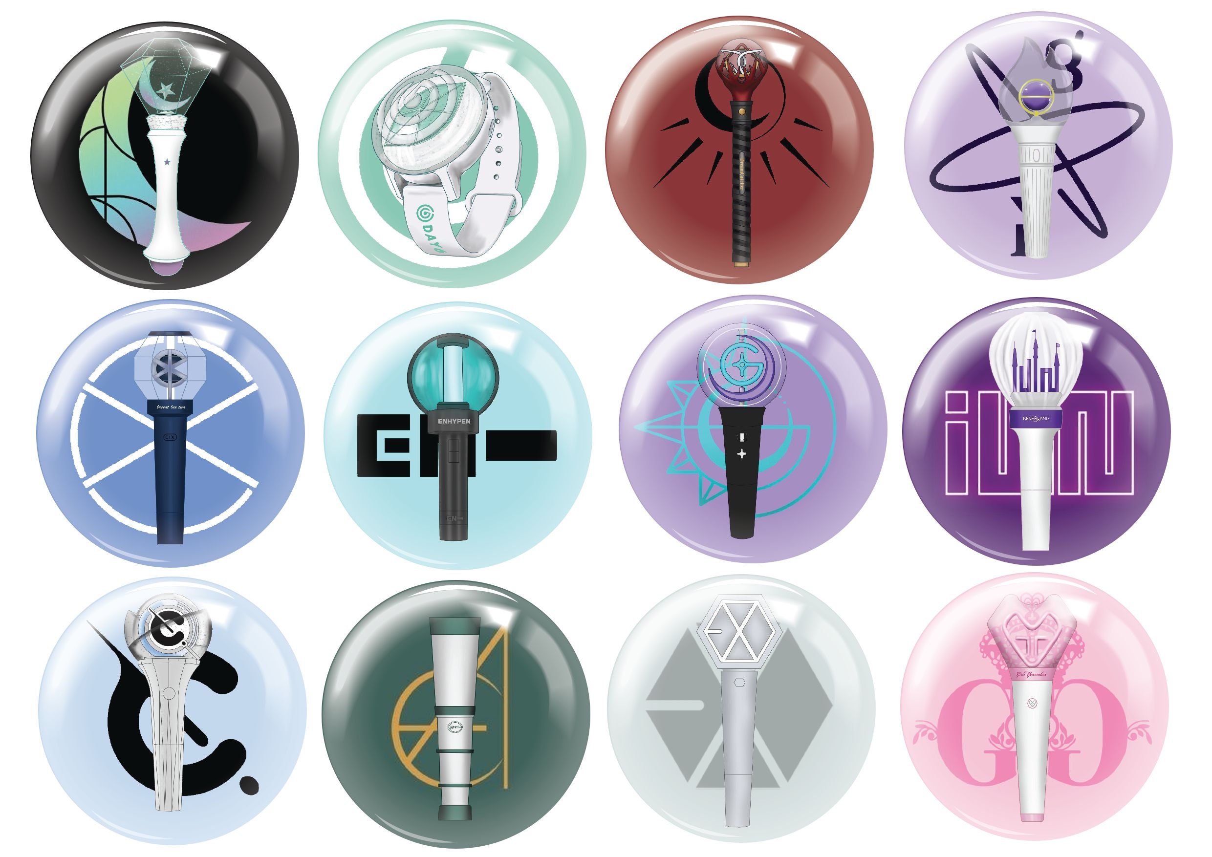 Kpop Button Pin Badge Lightstick Button - Etsy