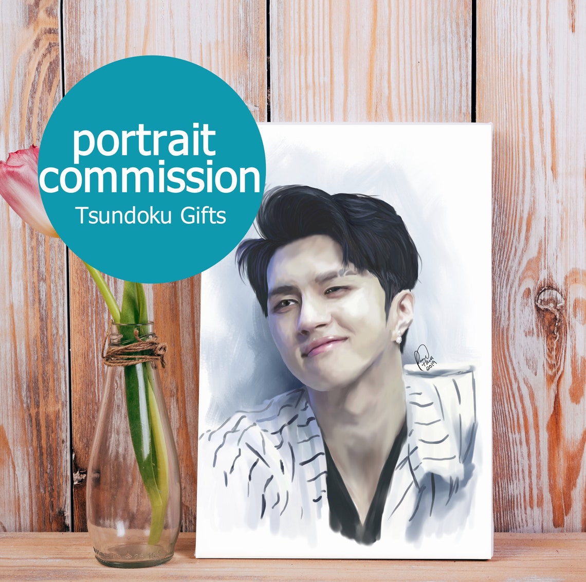 Kpop Portrait Commission Custom Portrait Digital Art Kpop | Etsy