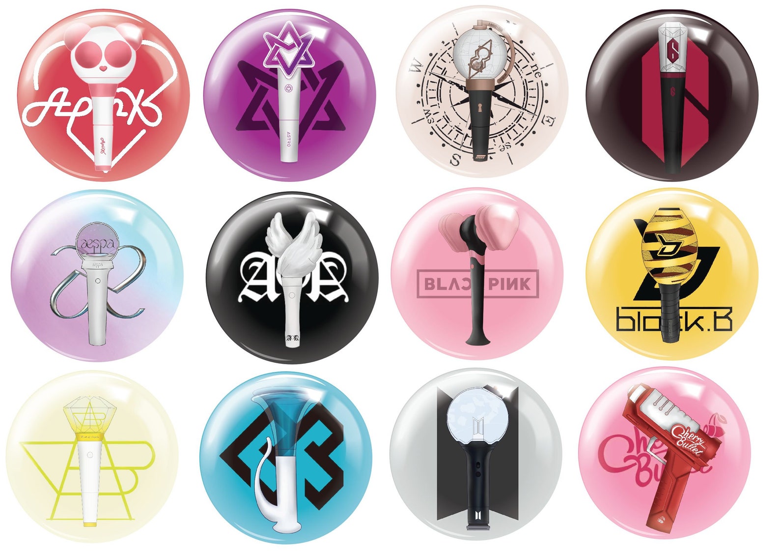 Kpop Button Pin Badge Lightstick Button - Etsy