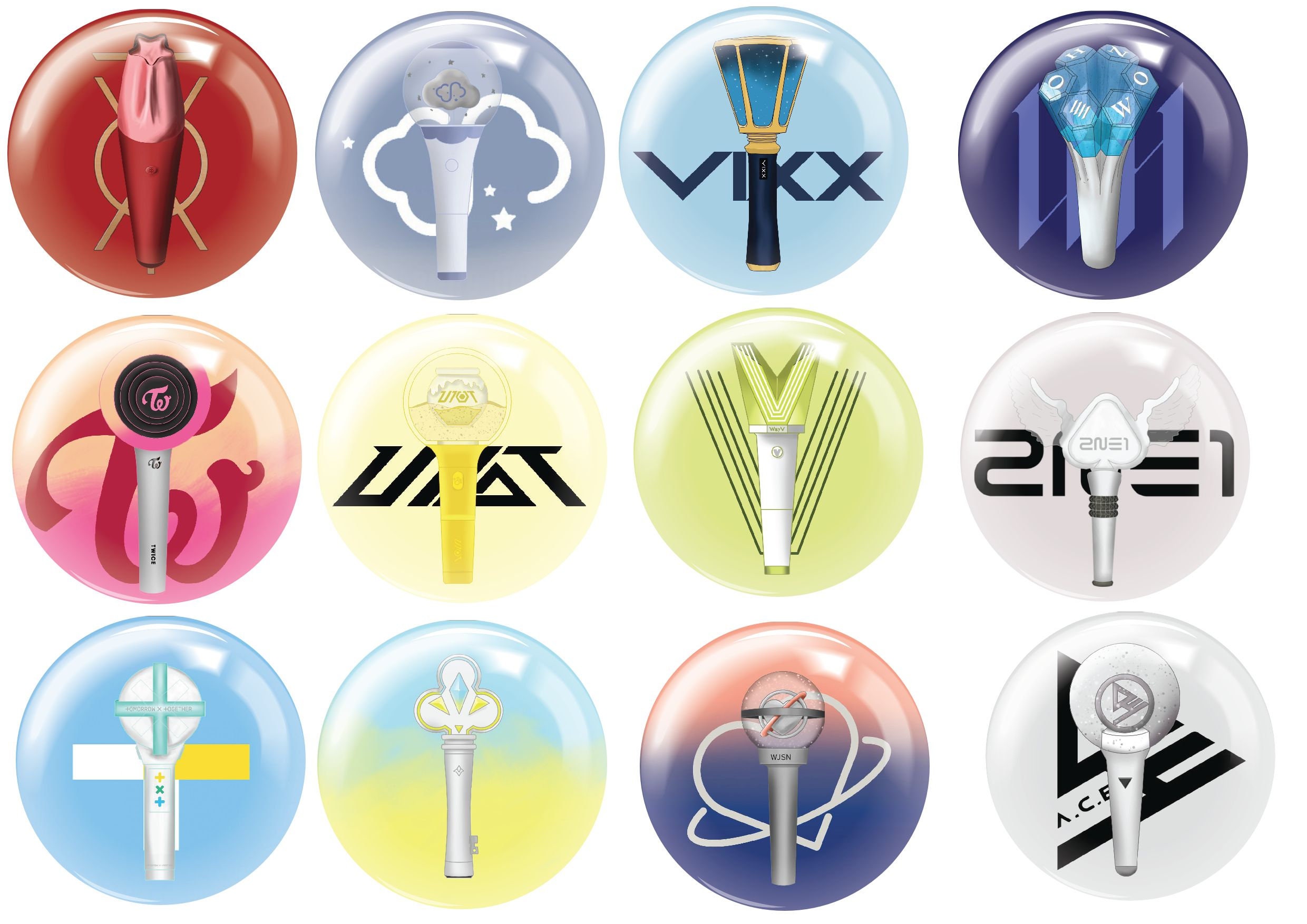 Kpop Button Pin Badge Lightstick Button - Etsy