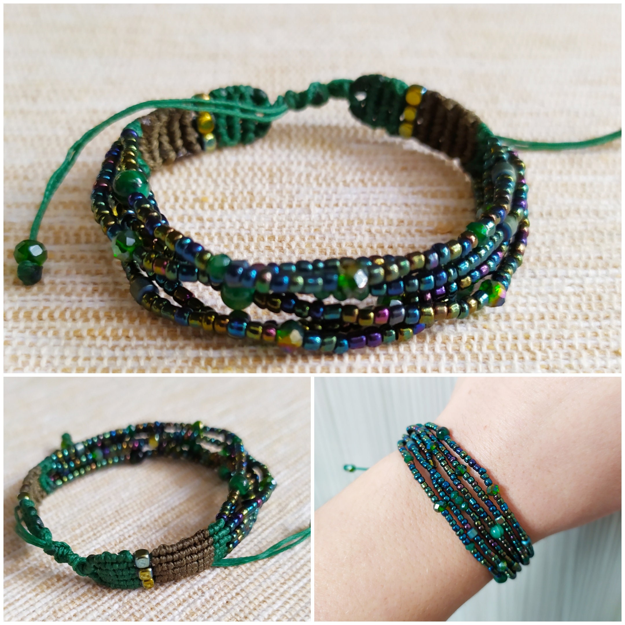 Seed Bead Bracelet/beaded Bracelets/wrists Beads/macrame Bracelet ...
